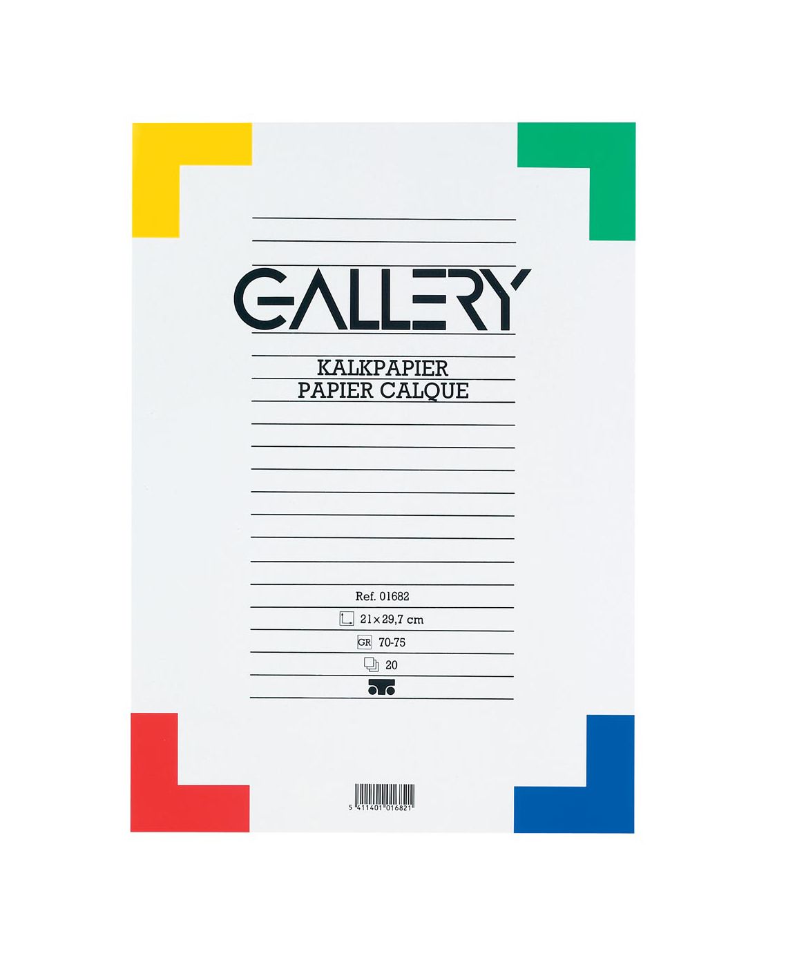 Papier calque 70 g GALLERY A4 - bloc de 20 feuilles
