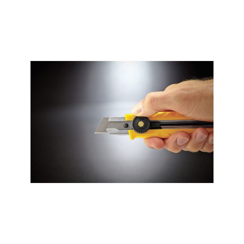 Cutter OLFA L-1 de sécurité - corps plastique avec renfort métal - lame 18 mm