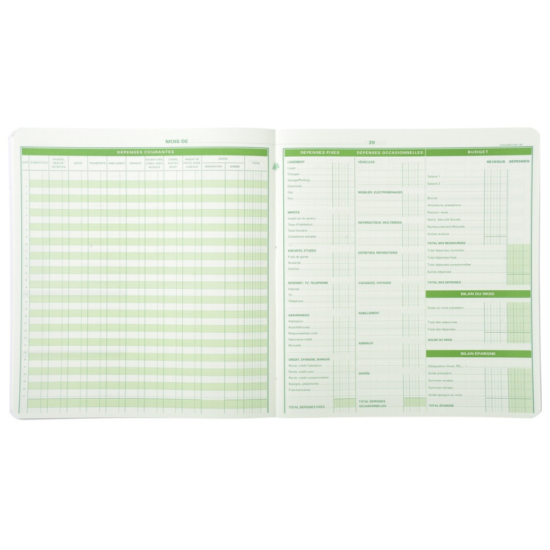 Carnet Exacompta BUDGET FAMILIAL DÉPENSES MÉNAGÈRES