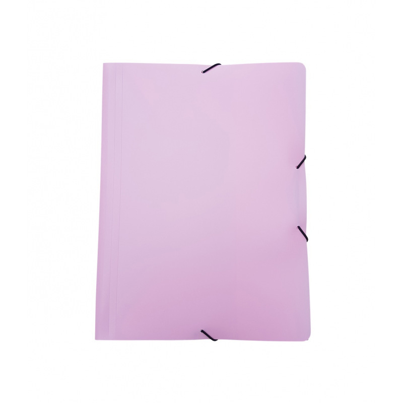 Farde à rabats et élastique en plastique PASTEL