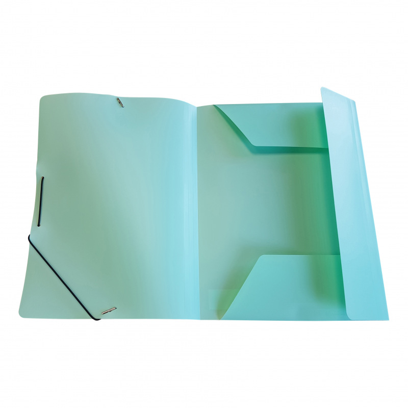 Farde à rabats et élastique en plastique PASTEL