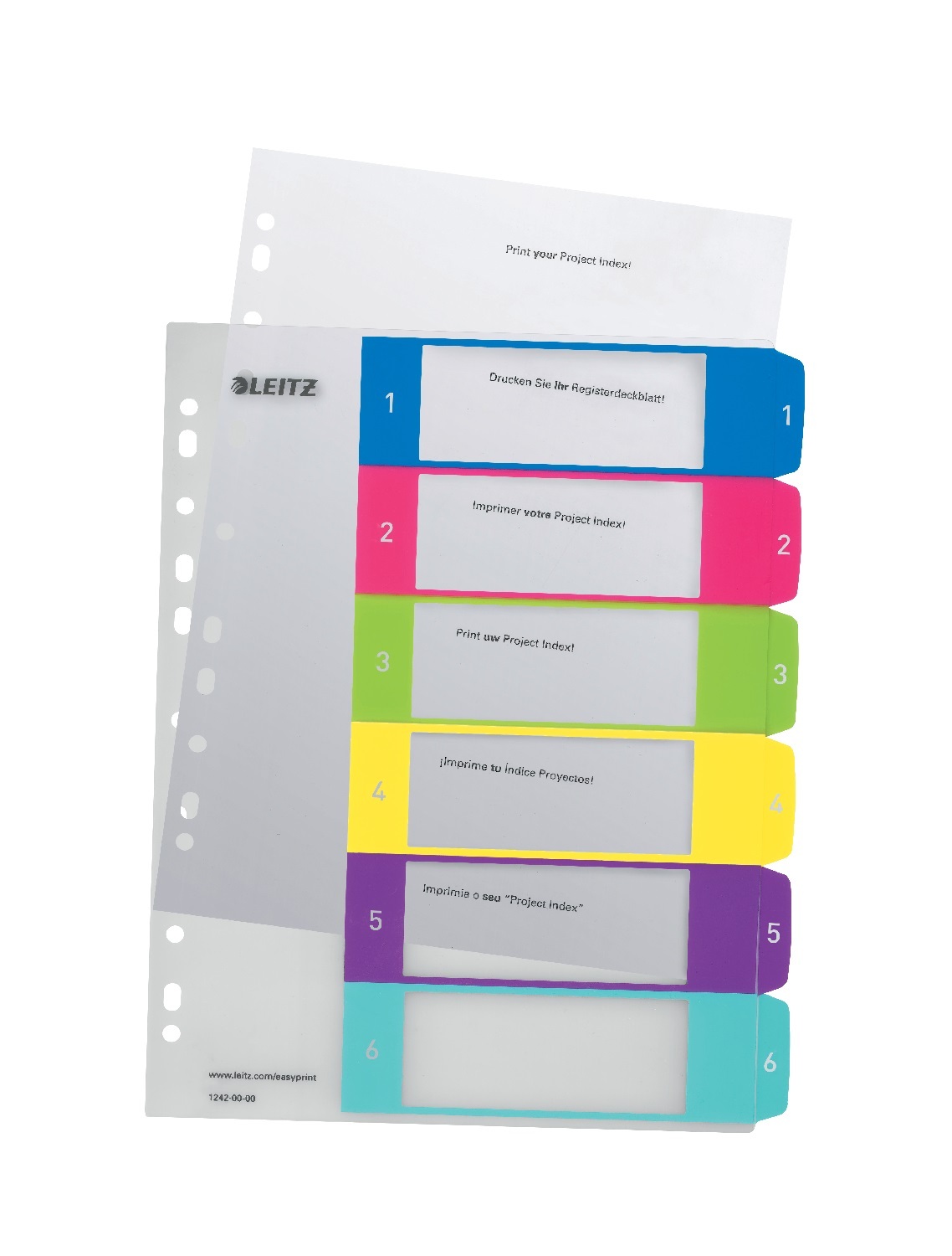 Intercalaires à onglets numériques Leitz WOW - plastique - A4 maxi