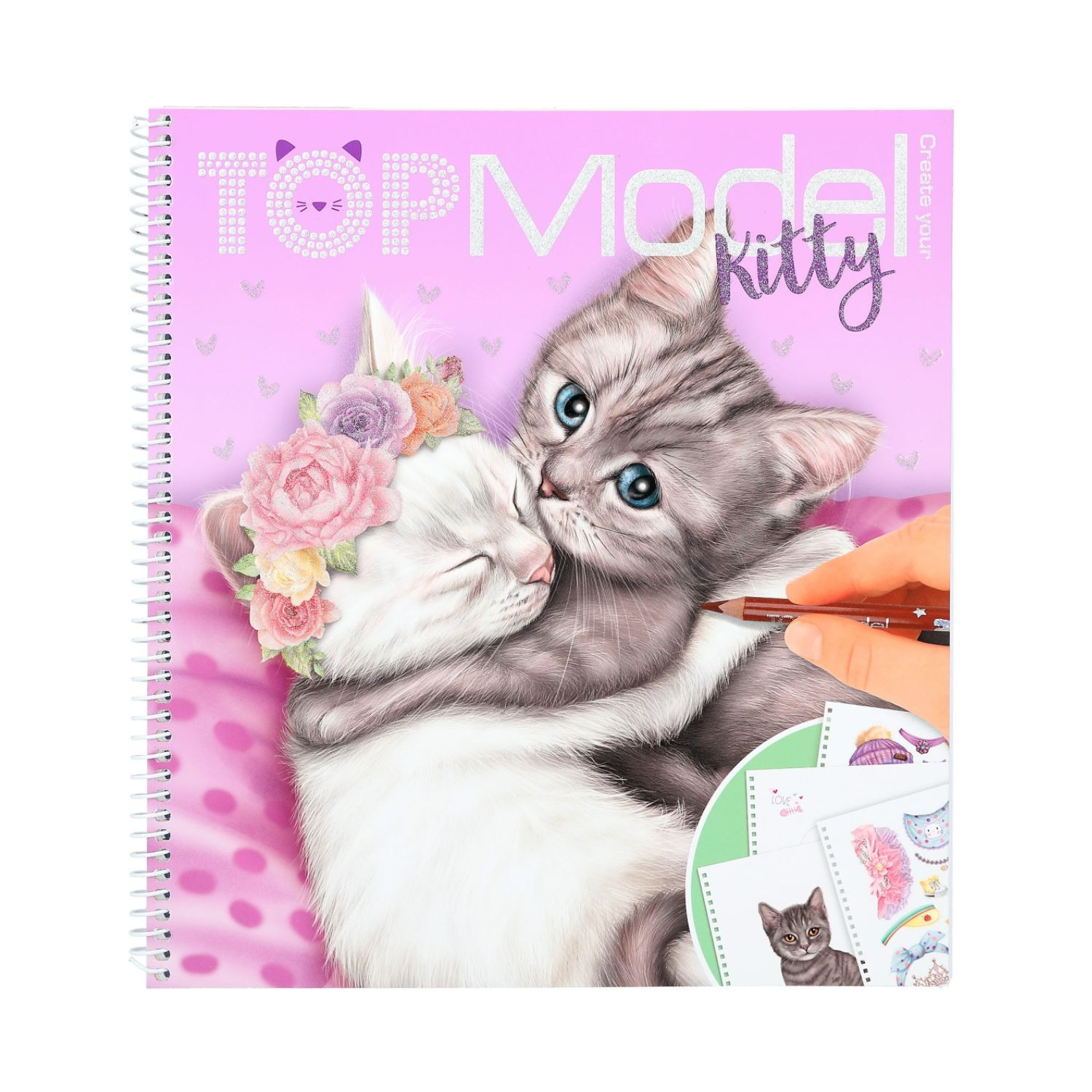 Carnet de coloriage spiralé TOP MODEL avec stickers
